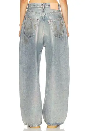 Acne Studios 2023 Dirty Halo Super Wide Leg Jeans In Mid Blue - 25